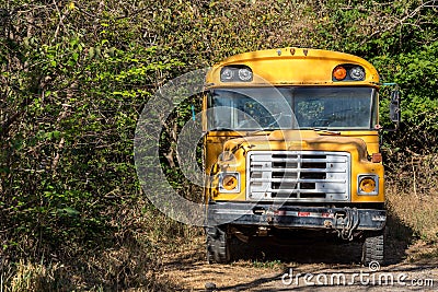 An Old Rusty School Bus Stock Photo - Image: 63890847