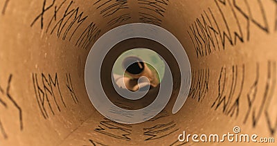 Old Scroll Library. Inside View from Scrolls Stacked on Pile. Stock ...