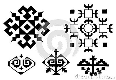 Old Serbian Tattoo. Set Of Labels And Elements. Vector Set Illustration ...