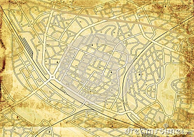 Old Street Map Royalty Free Stock Image - Image: 6459996