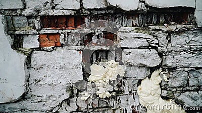 An Old Textured, Battered Wall. Interesting Texture Stock Footage ...