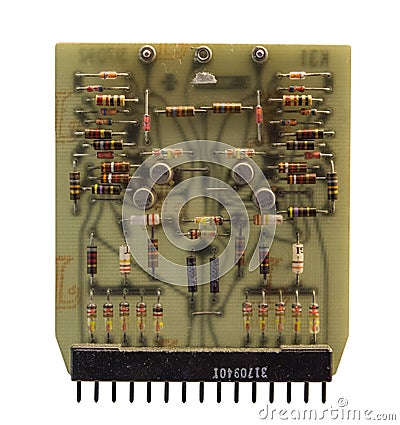 The Old Transistors Computer Chip On White Background Stock Photography ...