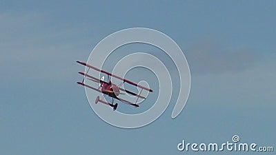 Old triplane in flight stock footage. Video of world - 38861042