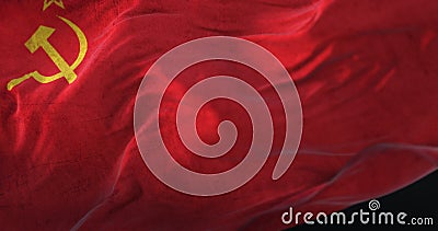 Old URSS CCCP Soviet Union Flag Waving at Wind. Loop Stock Footage ...