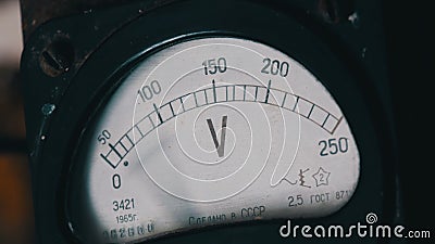 Old Vintage Voltmeter that Shows Voltage Stock Video - Video of ...