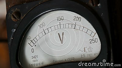 Old Vintage Voltmeter that Shows Voltage Stock Video - Video of high ...