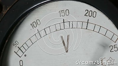 Old Vintage Voltmeter that Shows Voltage Stock Video - Video of high ...