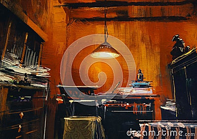 Old Vintage Workspace Royalty-Free Stock Photo | CartoonDealer.com ...