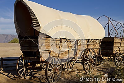 Old West Covered Wagon Train - Stock Image - Everypixel