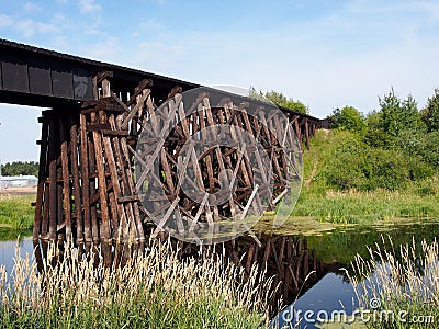 Old Wooden Railway Trestle Bridge Royalty Free Stock Photo - Image ...