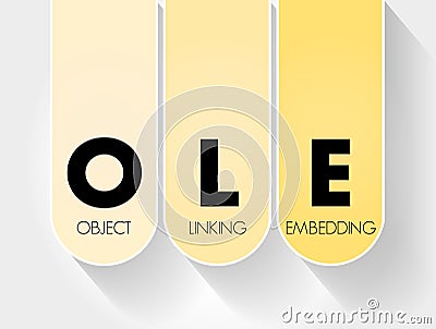 OLE - Object Linking And Embedding Acronym, Technology Concept ...