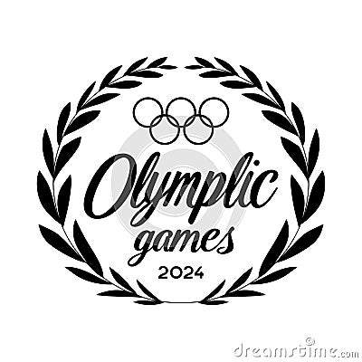 Olympic Games 2024. Summer Olympic Games In Paris 2024. Black Lettering ...