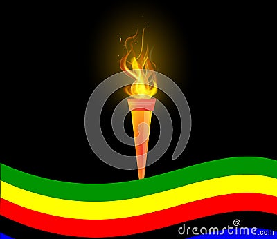 Olympic Torch And Flag Vector Illustration | CartoonDealer.com #66653686