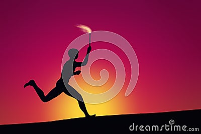 Olympic Torch Runner Stock Photo - Image: 7328870