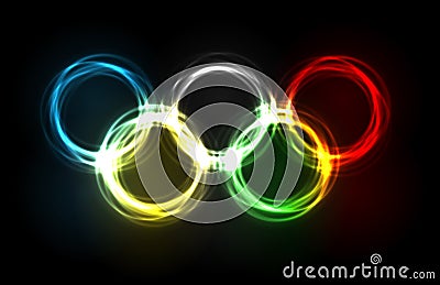 Olympische Ringe Gebildet Vom Plasma Redaktionelles Bild - Bild: 23940275