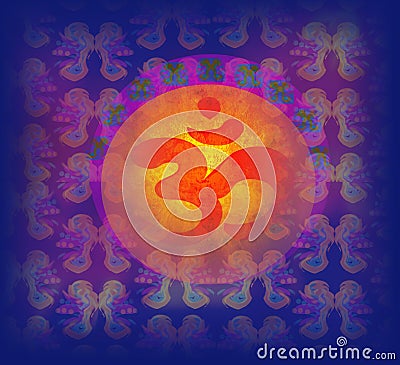 Om Aum Symbol On A Grunge Texture Royalty-Free Illustration ...