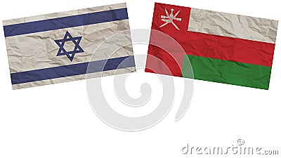 Oman And Israel Flags Together Paper Texture Illustration Royalty-Free ...