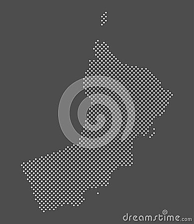 Oman Map Dot On Gray Background. Dotted Map Of Sultanate Of Oman ...