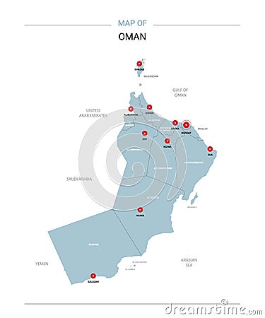 Oman Map Vector With Red Pin | CartoonDealer.com #132178093