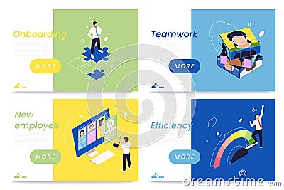 Onboarding Isometric Banners Set Vector Illustration | CartoonDealer.com #270646638