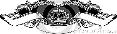 One Color Royal Crown Vintage Banner Royalty Free Stock Image - Image ...
