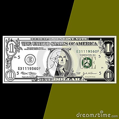 One Dollar Bill Background Cartoon Vector | CartoonDealer.com #5324081