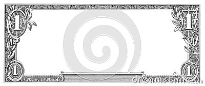 1 Dollar Bill Front BW Frame For Design Isolated On White Royalty-Free ...