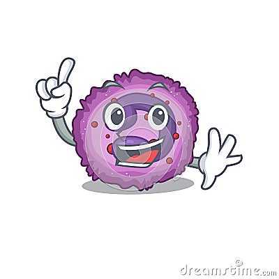 One Finger Eosinophil Cell In Mascot Cartoon Character Style Vector ...