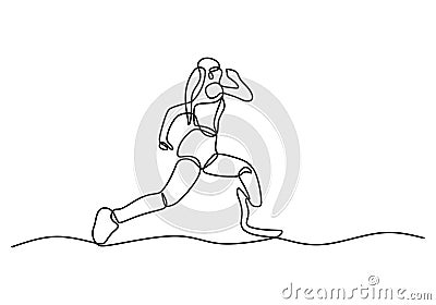 One Line Drawing Of A Person With A Disability Running. Emphasizes ...