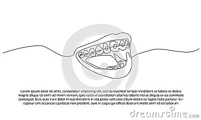 One Line Lips Sketch Poster Drawing With Frame Vector Illustration ...
