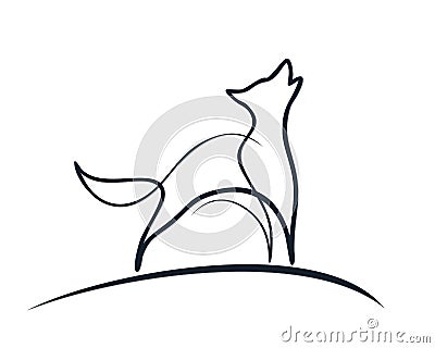 The One Line Wolf Symbol. Cartoon Vector | CartoonDealer.com #213312451