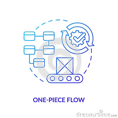 One Piece Flow Blue Gradient Icon Vector Illustration | CartoonDealer ...