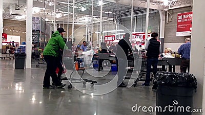 One Side of Check Out Counter Inside Costco Store Stock Video - Video ...