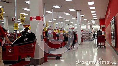 One Side of Check Out Counter Inside Target Store Stock Footage - Video ...