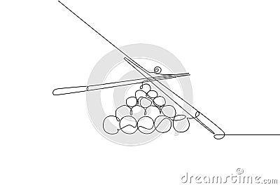 One Single Line Drawing Of Triangle Pyramid Balls Stack For Pool ...