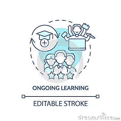 Ongoing Learning Turquoise Concept Icon Cartoon Vector | CartoonDealer ...