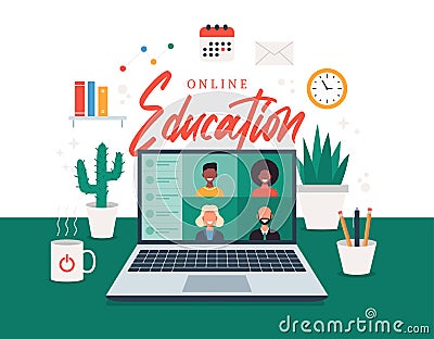 Online Education, E-learning, Online Course Concept, Home School Vector ...