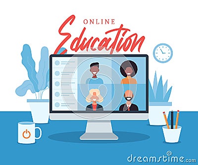 Online Education, E-learning, Online Course Concept, Home School Vector ...