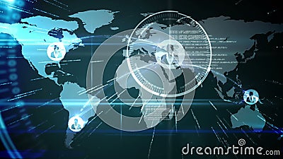 Online Global Community Screen Against Cityscape Stock Footage - Video ...