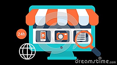 Online Shopping Animation Transparent Vector Motion Graphics Loop Stock ...