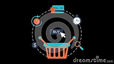Online Shopping Animation Transparent Vector Motion Graphics Loop Stock ...