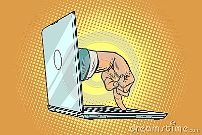 Online Surveillance And Computer Intrusion Cartoon Vector ...