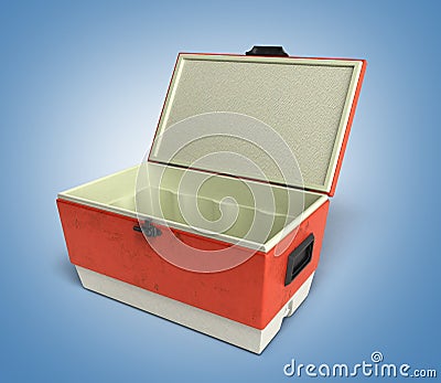 Open Beach Refrigerator Cooler Red 3d Render On A Gradient Background ...