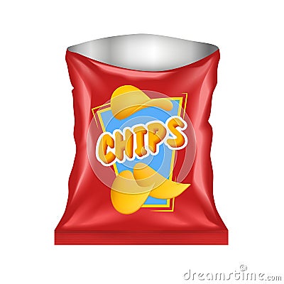 Open Chips Package Cartoon Vector | CartoonDealer.com #77232383