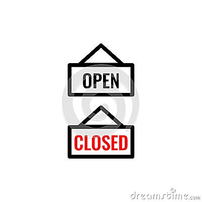 Open And Close Vector Design Template Illustration | CartoonDealer.com ...