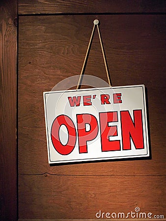 We Are Open Door Sign Stock Image | CartoonDealer.com #13999069