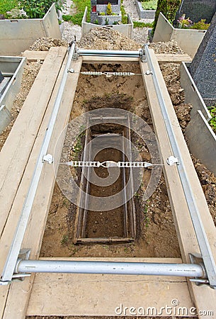Open, Empty Grave In A Cemetery Royalty Free Stock Photos - Image: 10788108