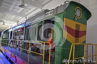 Open Engine Of Soviet Diesel Locomotive On Exibition In Kyiv, Ukraine ...