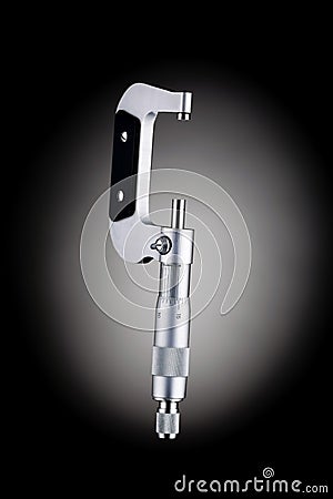 Open Micrometer Side View Isolated On Black Background Royalty-Free ...