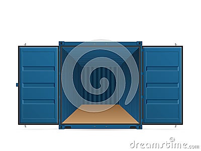 Open Shipping Cargo Container Cartoon Vector | CartoonDealer.com #185725639